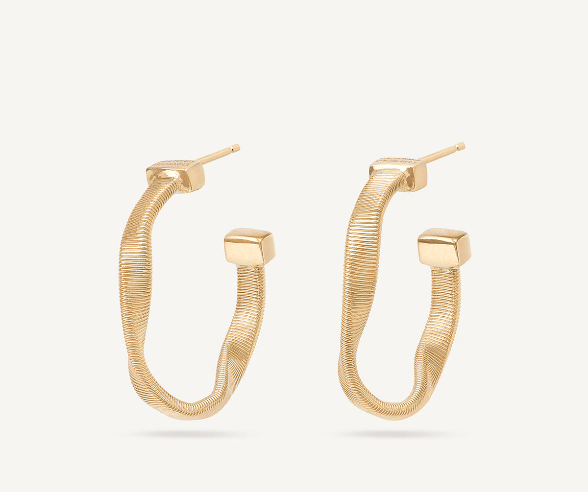 18K Yellow Gold Twisted Hoops Huggie | Marrakech Collection – Marco Bicego