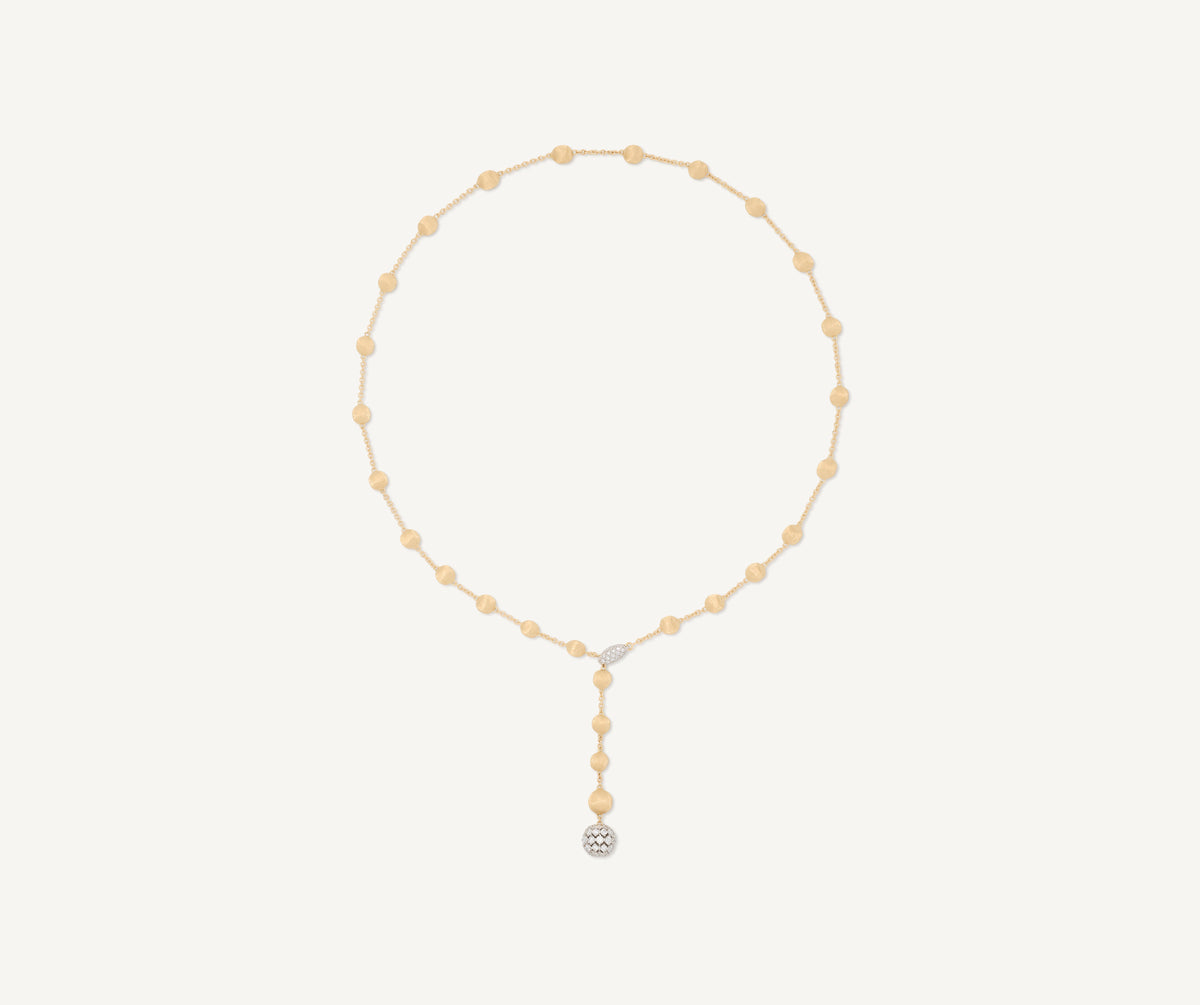 18K Yellow Gold Lariat with Diamond Element – Marco Bicego