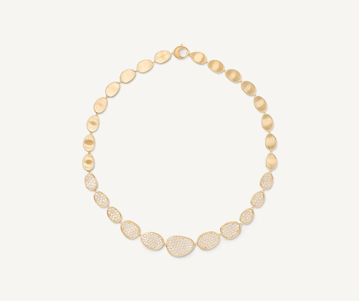 18K Yellow Gold Diamond Pavé Graduated Collar Necklace – Marco Bicego