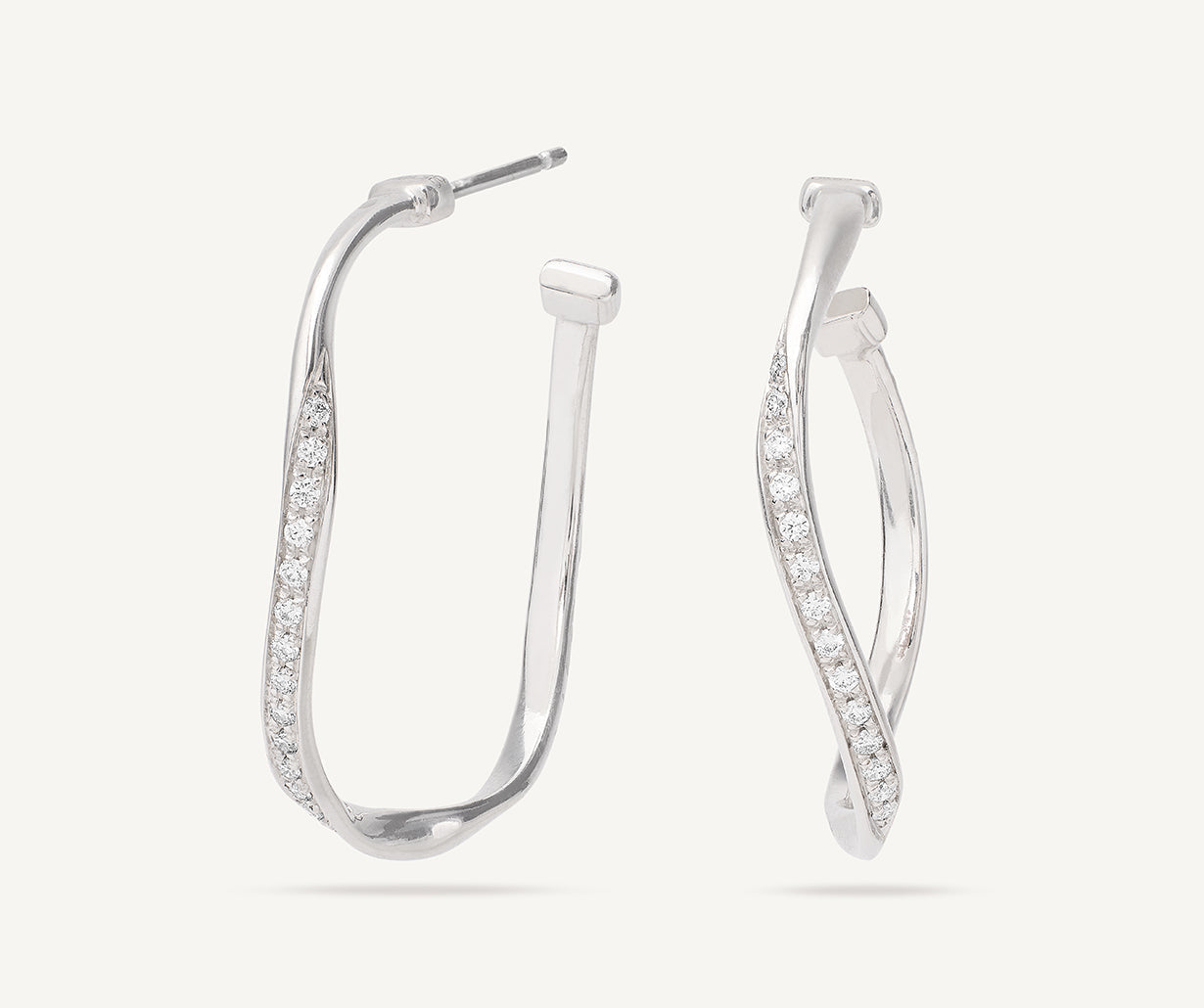 18k white gold hoops store
