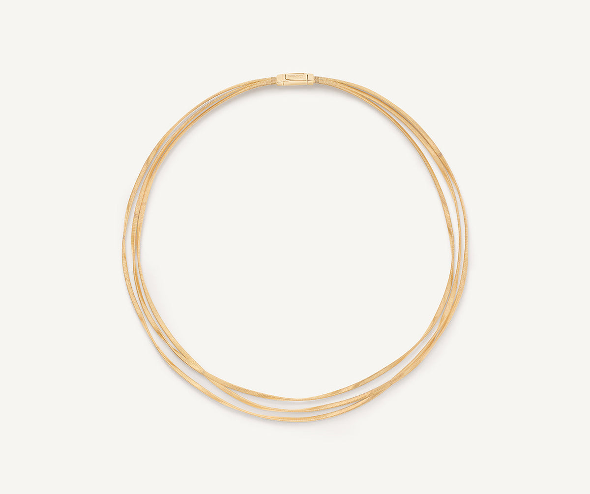 18K Yellow Gold 3-Strand Coil Necklace – Marco Bicego