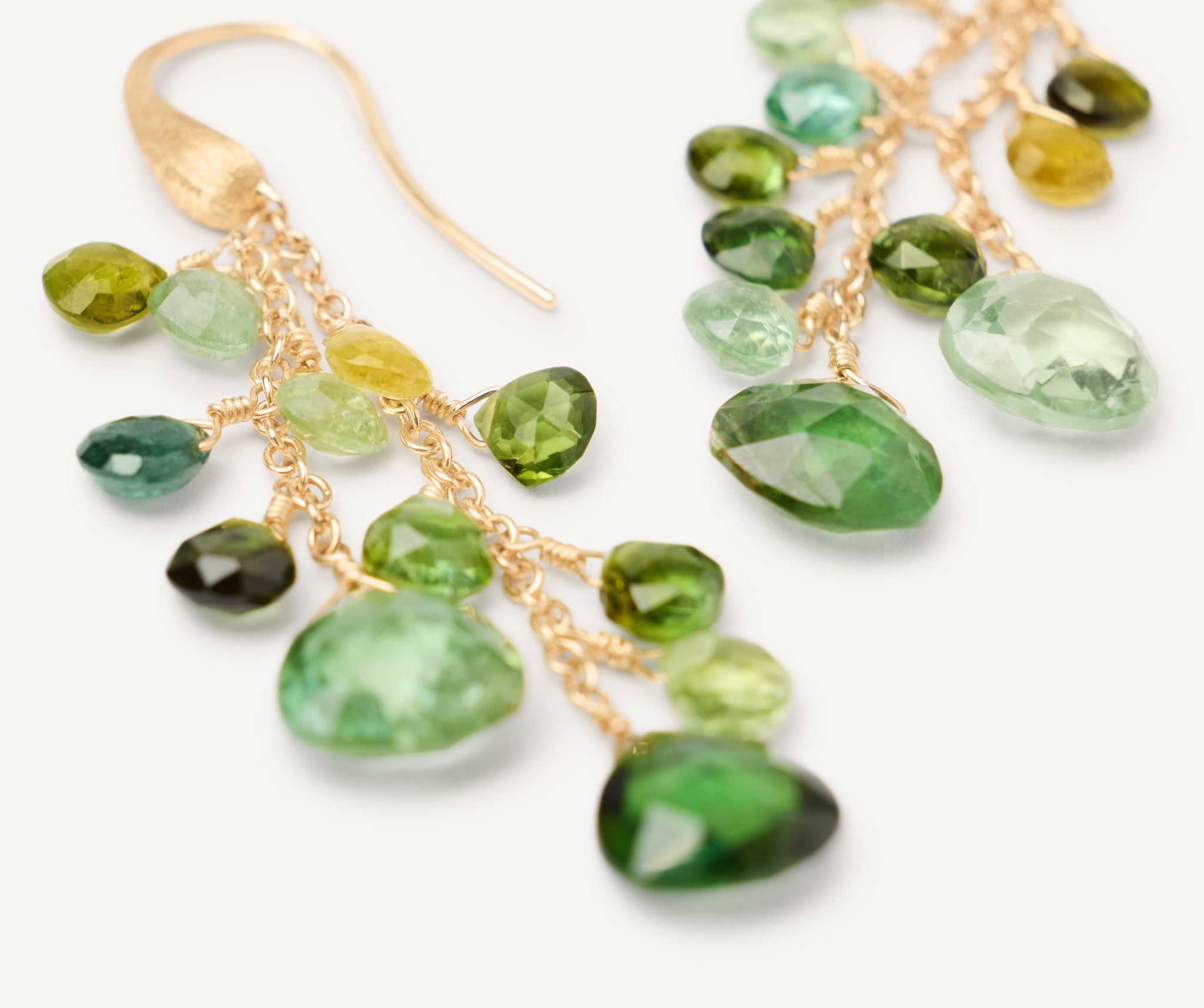Marco Bicego 18K Yellow Gold Multi Strand Green Tourmaline Earrings